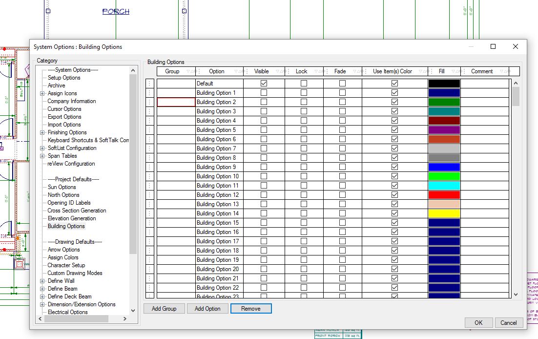 Building Options Setup - SoftPlan 2016 - SoftPlan Users Forum