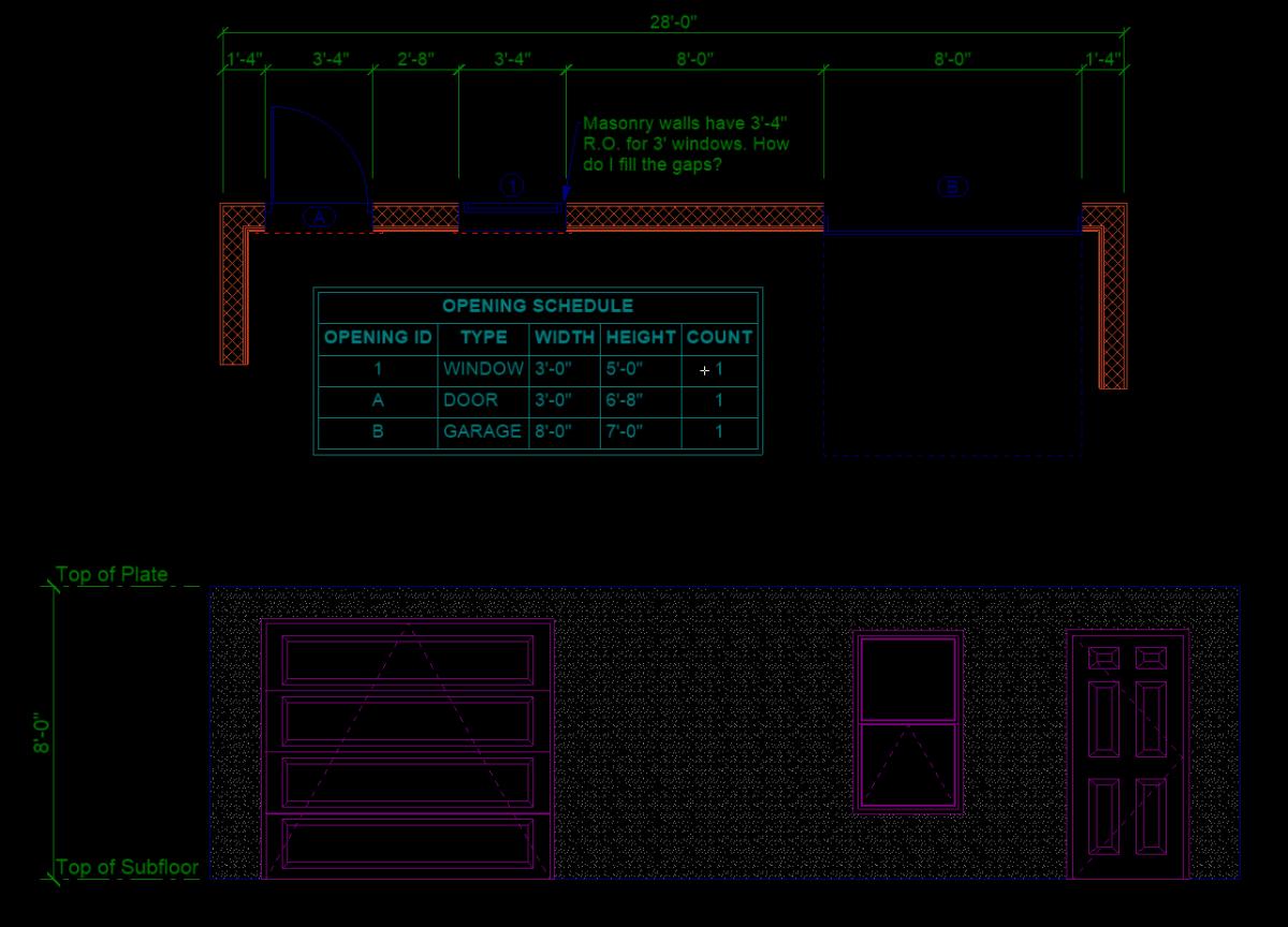 Nominal, Rough Openings and Bucks in Masonry Walls - SoftPlan 2016 ...